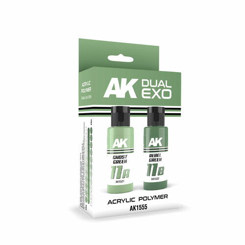 AK-Interactive AK 1555 11A Ghost Green & 11B Rebel Green - Dual Exo Set 11