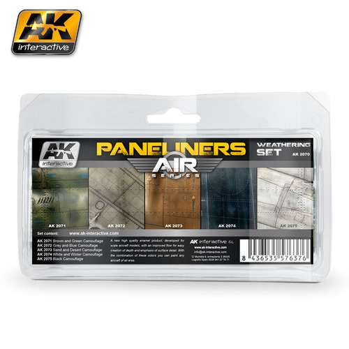 AK-Interactive AK 2070 Paneliners Weathering Set Combo