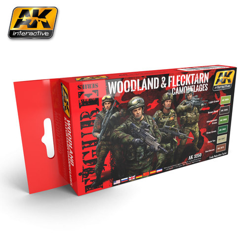 AK-Interactive AK 3250 Woodland And Flecktarn Camouflages Set