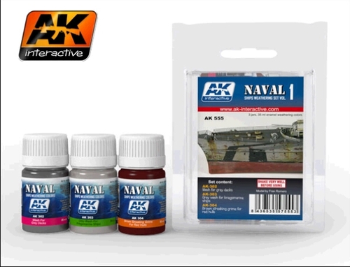 AK-Interactive AK 555 Naval Ships Weathering Set vol.1
