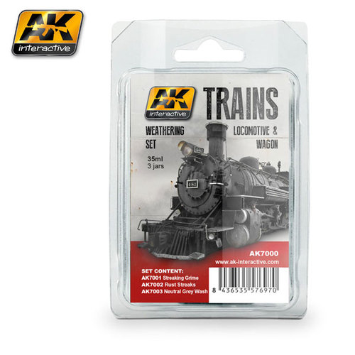 AK-Interactive AK7000 Trains locomotive & wagon - Weathering Set