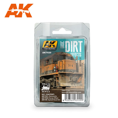 AK-Interactive 7020 Basic Dirt Effects Weathering Set Train Series