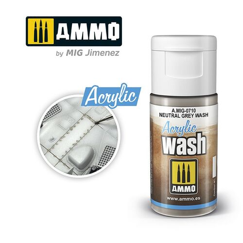 AMMO of Mig Jimenez A.MIG 0710 ACRYLIC WASH Neutral Grey Wash