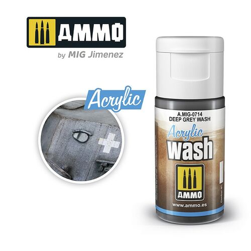 AMMO of Mig Jimenez A.MIG 0714 ACRYLIC WASH Deep Grey Wash