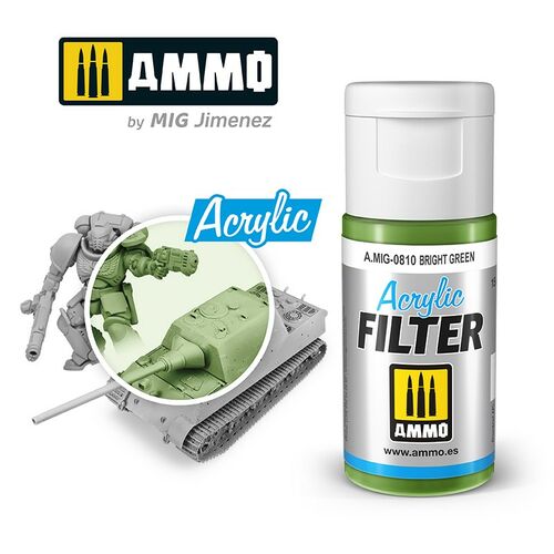 AMMO of Mig Jimenez A.MIG 0810 ACRYLIC FILTER Bright Green