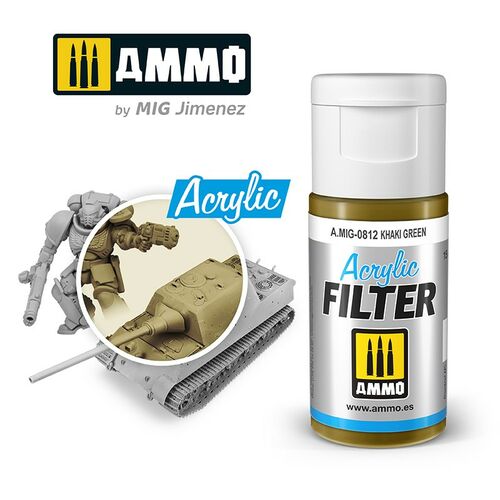 AMMO of Mig Jimenez A.MIG 0812 Acrylic Filter Khaki Green