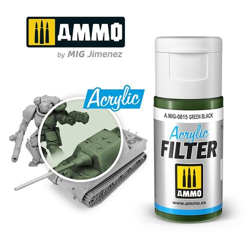 AMMO of Mig Jimenez A.MIG 0815 Acrylic Filter Green Black