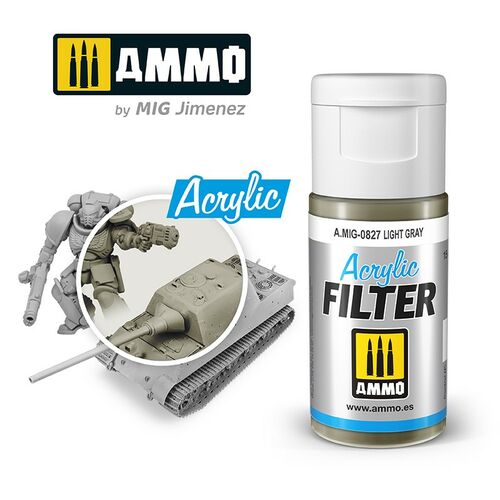 AMMO of Mig Jimenez A.MIG 0827 Acrylic Filter Light Gray