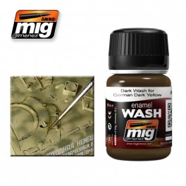 AMMO of Mig Jimenez A.MIG 1000 Brown Wash For German Dark Yellow
