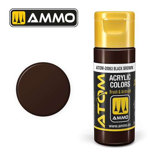 AMMO of Mig Jimenez ATOM-20063 ATOM COLOR Black Brown