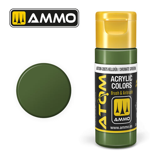 AMMO of Mig Jimenez ATOM-20075 ATOM COLOR Hellgrün / Chromate Green