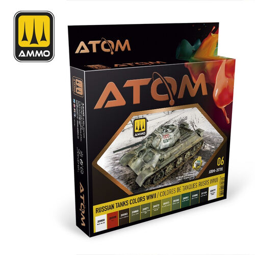 AMMO of Mig Jimenez ATOM-20705 ATOM Russian Tanks Colors WWII Set