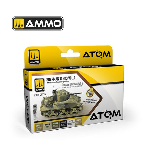 AMMO of Mig Jimenez ATOM-20735 Sherman Tanks Vol. 2 (WWII European Theater Of Operations)