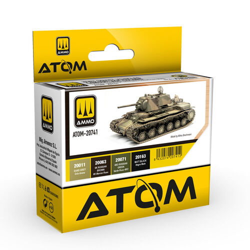 AMMO of Mig Jimenez ATOM-20741 WWII Soviet Vehicles Camouflage Colors Set