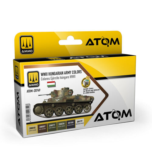 AMMO of Mig Jimenez ATOM-20749 WWII Hungarian Army Colors Set