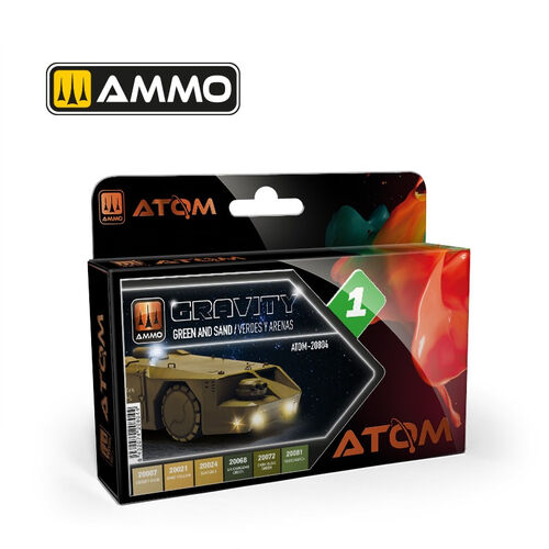 AMMO of Mig Jimenez ATOM-20804 Gravity Set 1 - Green And Sand