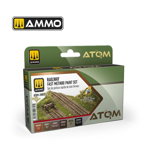 AMMO of Mig Jimenez ATOM-20853 Railway Fast Method Paint Set