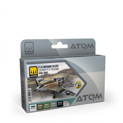 AMMO of Mig Jimenez ATOM-20907 P-51 Mustang Colors Set