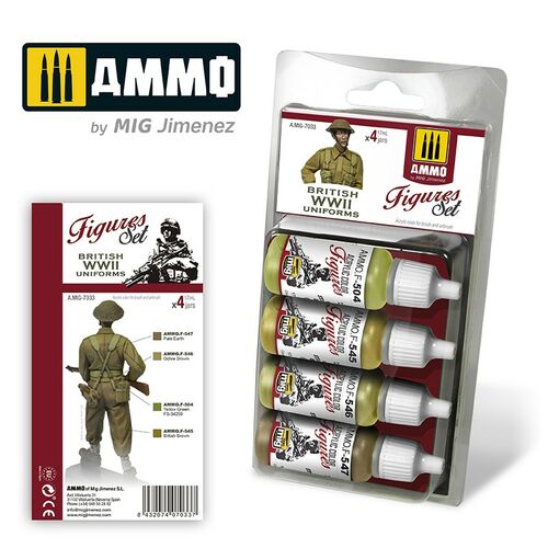 AMMO of Mig Jimenez 7033 British Uniforms WWII Set