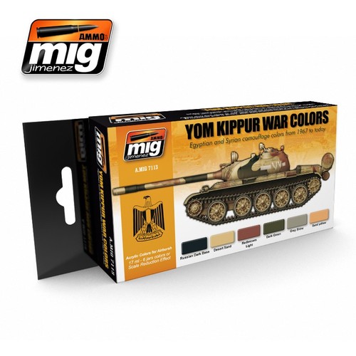 AMMO of Mig Jimenez A.MIG 7113 Yom Kippur War Colors Egyptian And Syrian camouflage colors from 1967 to today Set