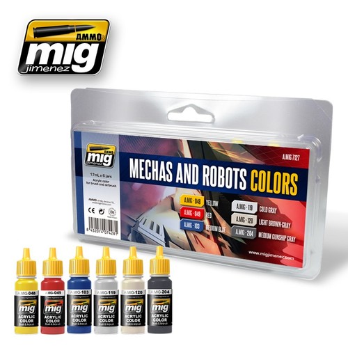 AMMO of Mig Jimenez A.MIG 7127 Mechas & Robots Colors Set