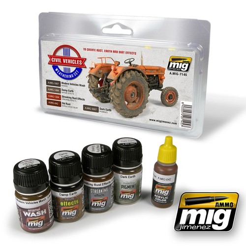 AMMO of Mig Jimenez A.MIG-7145 Civil Vehicles Weathering Set