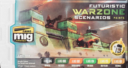 AMMO of Mig Jimenez A.MIG 7154 Futuristic Warzone Scenarios Color Set