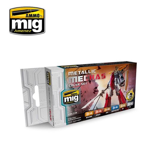 AMMO of Mig Jimenez A.MIG-7158 Metallic Mechas Color Set