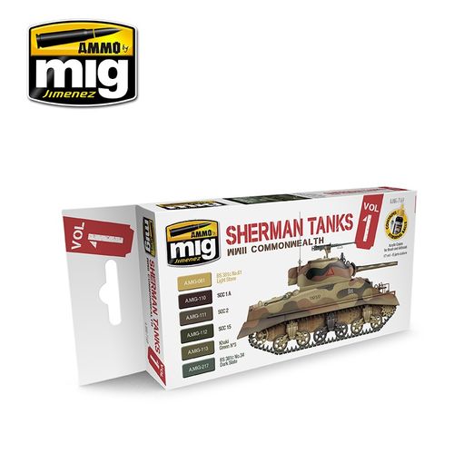AMMO of Mig Jimenez A.MIG-7169 Sherman Tanks Vol. 1 (WWII Commonwealth) Set