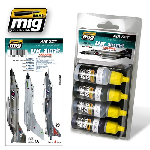 AMMO of Mig Jimenez A.MIG 7203 UK Aircraft `50s to Present Set