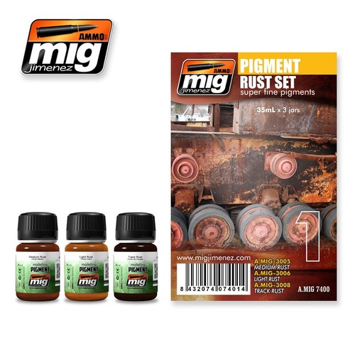 AMMO of Mig Jimenez A.MIG 7400 Pigment Rust Set - Super Fine Pigments