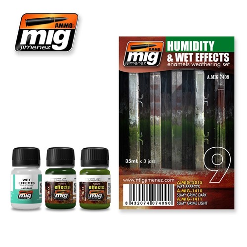 AMMO of Mig Jimenez A.MIG 7409 Humidity & Wet Effects - Enamels Weathering Set