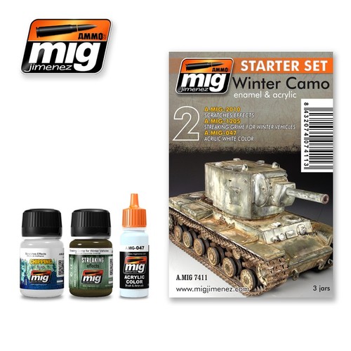 AMMO of Mig Jimenez A.MIG 7411 Winter Camo - Enamel & Acrylic Set