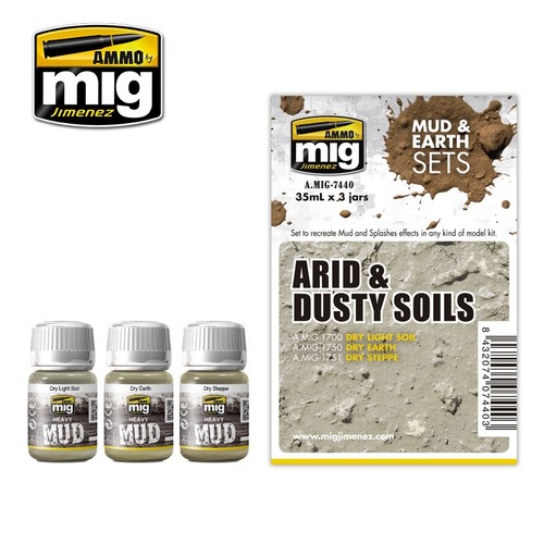 AMMO of Mig Jimenez A.MIG 7440 Arid & Dusty Soils Set