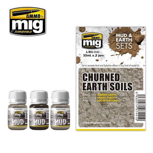 AMMO of Mig Jimenez A.MIG 7441 Churned Earth Soils Set