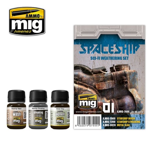AMMO of Mig Jimenez A.MIG 7444 Spaceship Sci-Fi Weathering Set