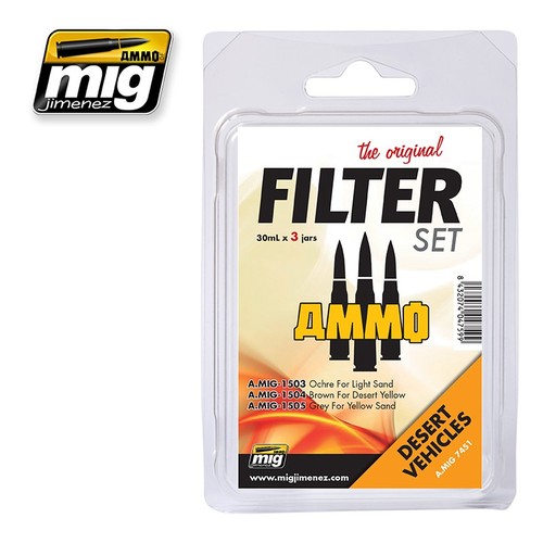 AMMO of Mig Jimenez A.MIG 7451 Filter Set for Desert Vehicles
