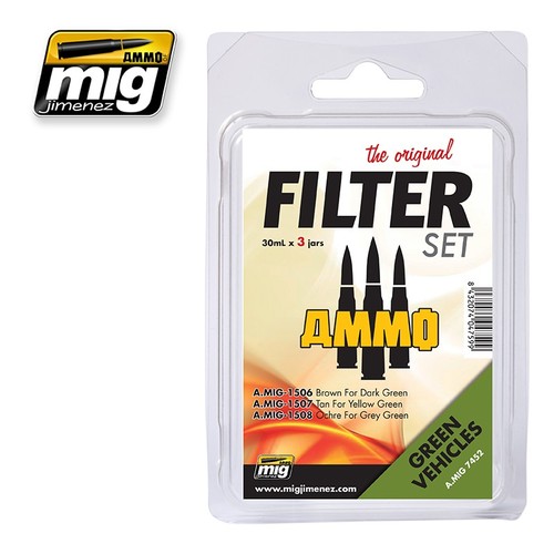 AMMO of Mig Jimenez A.MIG 7452 Filter Set for Green Vehicles