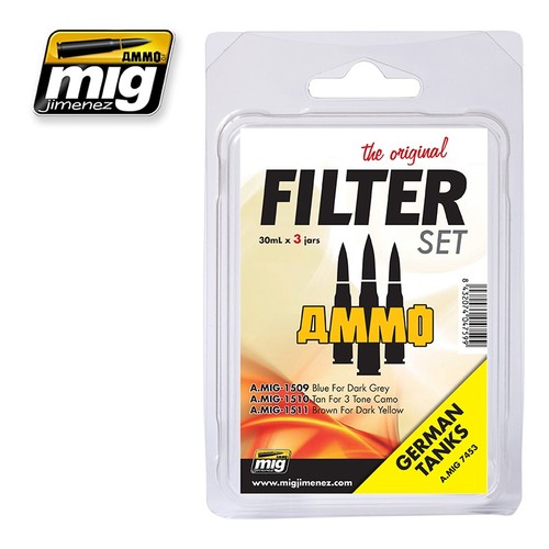 AMMO of Mig Jimenez A.MIG 7453 Filter Set for German Tanks