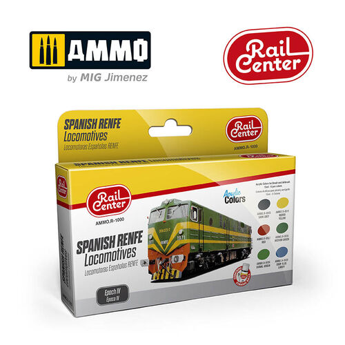 AMMO of Mig Jimenez R1000 AMMO RAIL CENTER - Spanish Renfe Locomotives Epoch IV