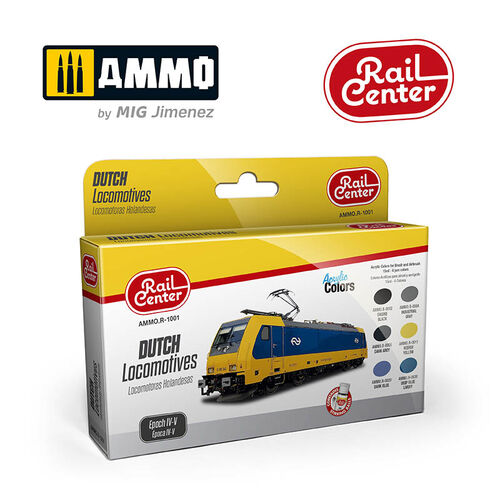 AMMO of Mig Jimenez R1001 AMMO RAIL CENTER - Dutch Locomotives Epoch IV-V