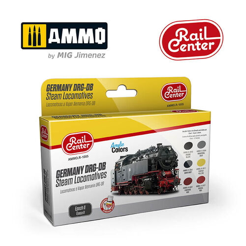 AMMO of Mig Jimenez R1005 AMMO RAIL CENTER - Germany DRG-DB Steam Locomotives Epoch II