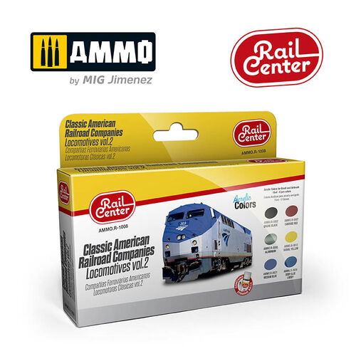 AMMO of Mig Jimenez R1008 AMMO RAIL CENTER - Classic American Railroad Companies – Locomotives Vol.2