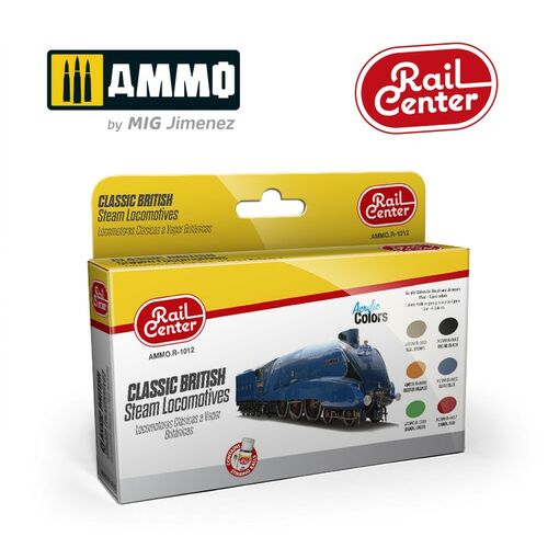 AMMO of Mig Jimenez R1012 Classic British Steam Locomotives Acrylic Colors Set