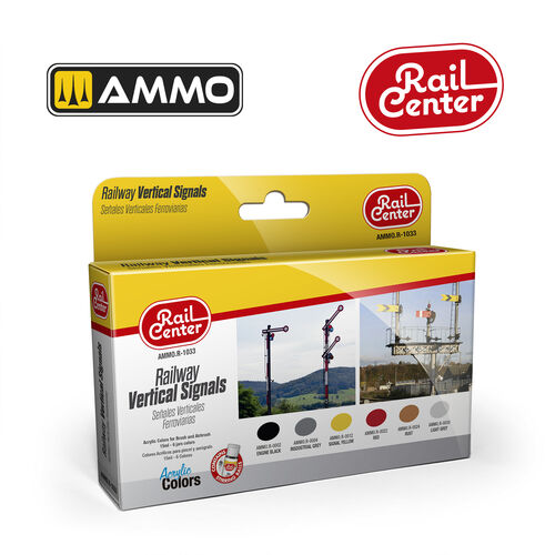AMMO of Mig Jimenez R1033 AMM.R-1033 Rail Center - Railway Vertical Signals