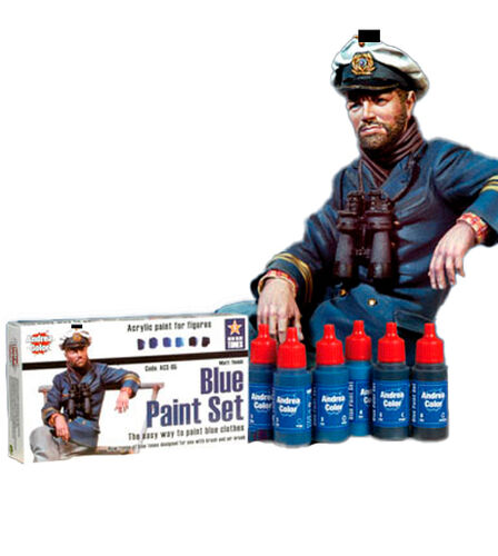 NEW! Andrea Miniatures ACS005 Blue Paint Set 6 Colours