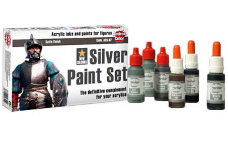 Andrea Miniatures ACS007 Silver Paint Set (6 Colours)