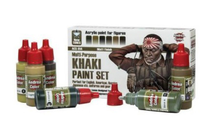 Andrea Miniatures ACS014 Khaki Paint Set