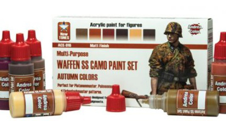 Andrea Miniatures ACS016 Waffen SS Autum Camo Paint Set (Autumn Colors)