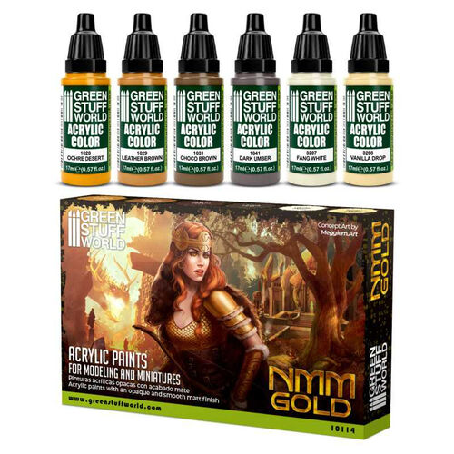 Green Stuff World 10114 NMM Gold - Matt Acrylic Paint Set